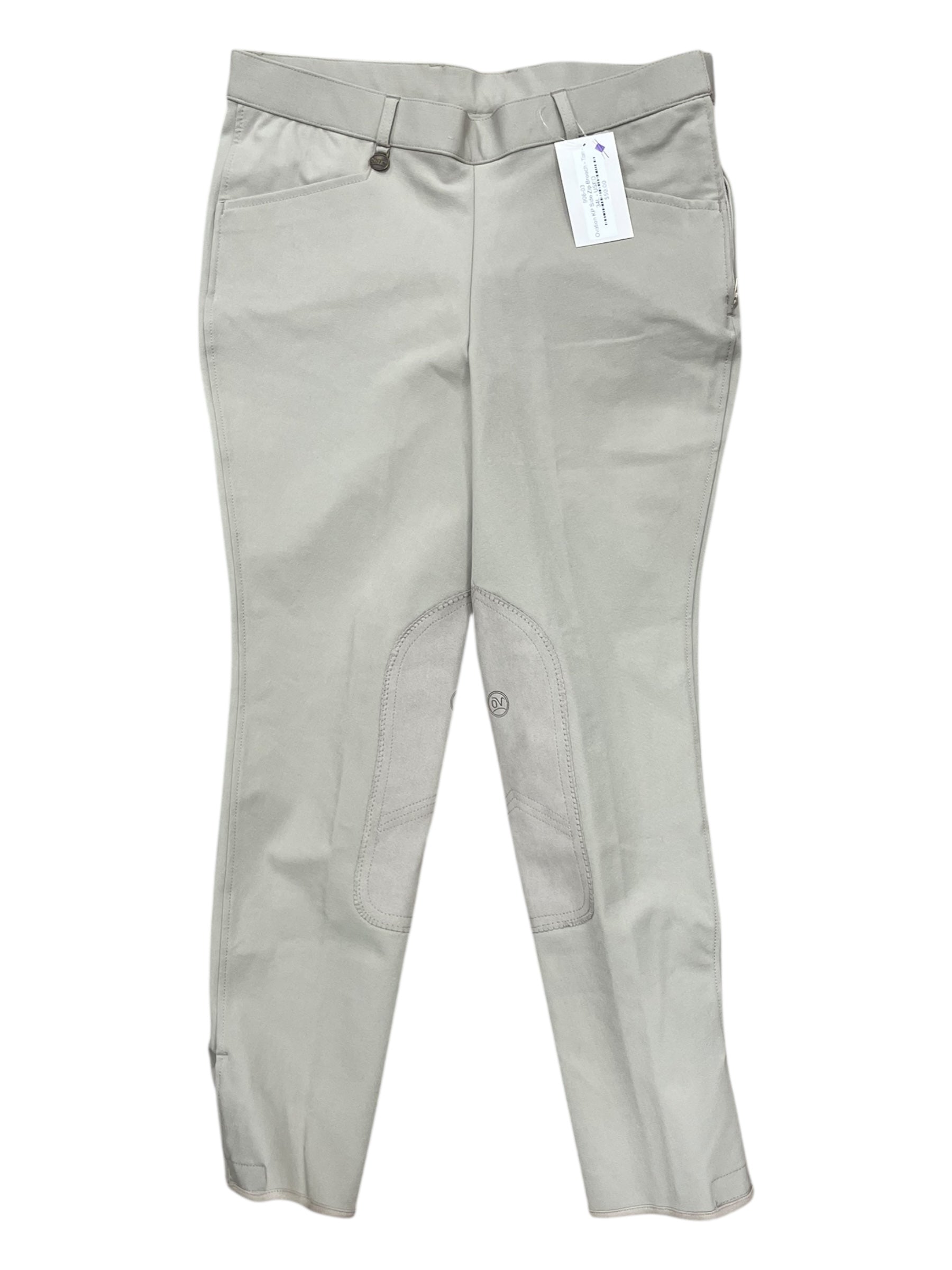Ovation KP Side Zip Breech - Tan - 34L - USED – Equine Essentials